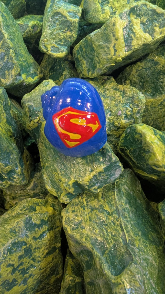 Superman hand-painted hermit crab shell | Superman Stuff