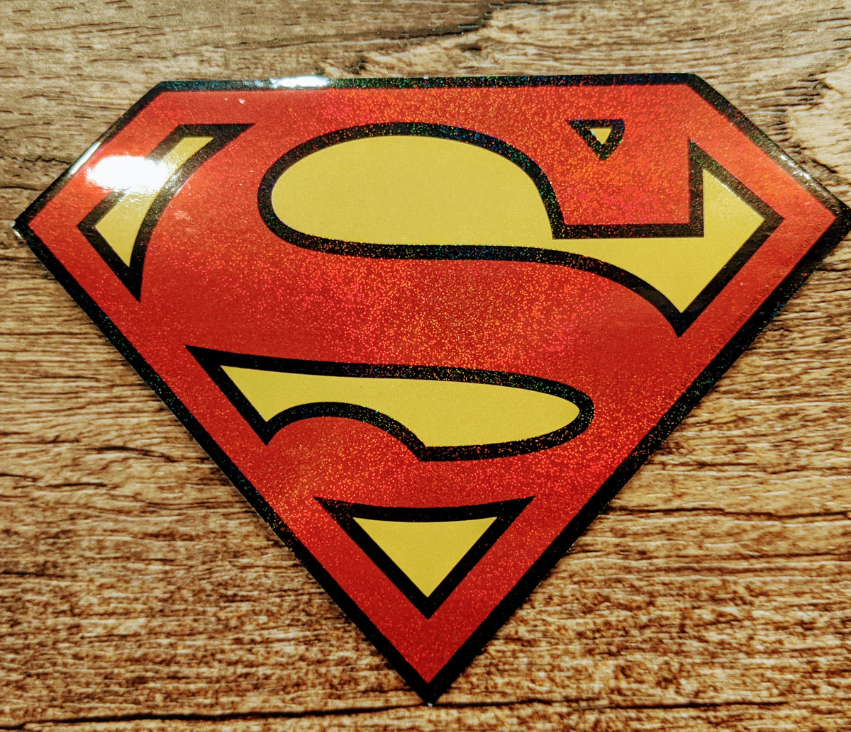 Superman Glitter Shield Sticker Decal | Superman Stuff