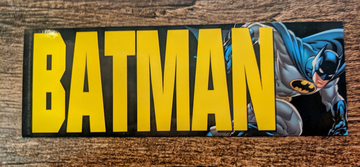 Batman Letters Long Bumper Sticker Decal | Superman Stuff