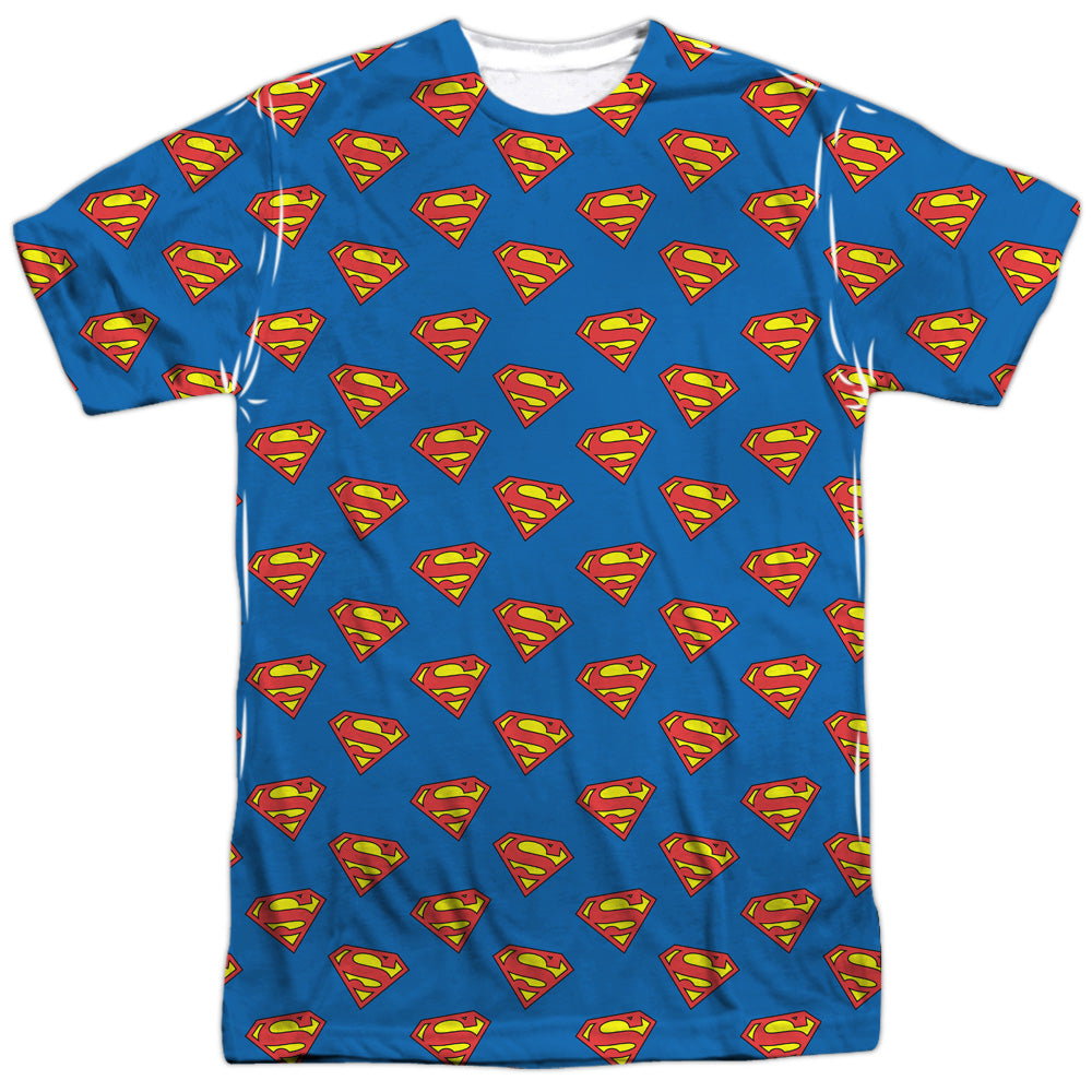 Superman Super Sheild Logos All Over Adult Regular Fit Short Sleeve ...