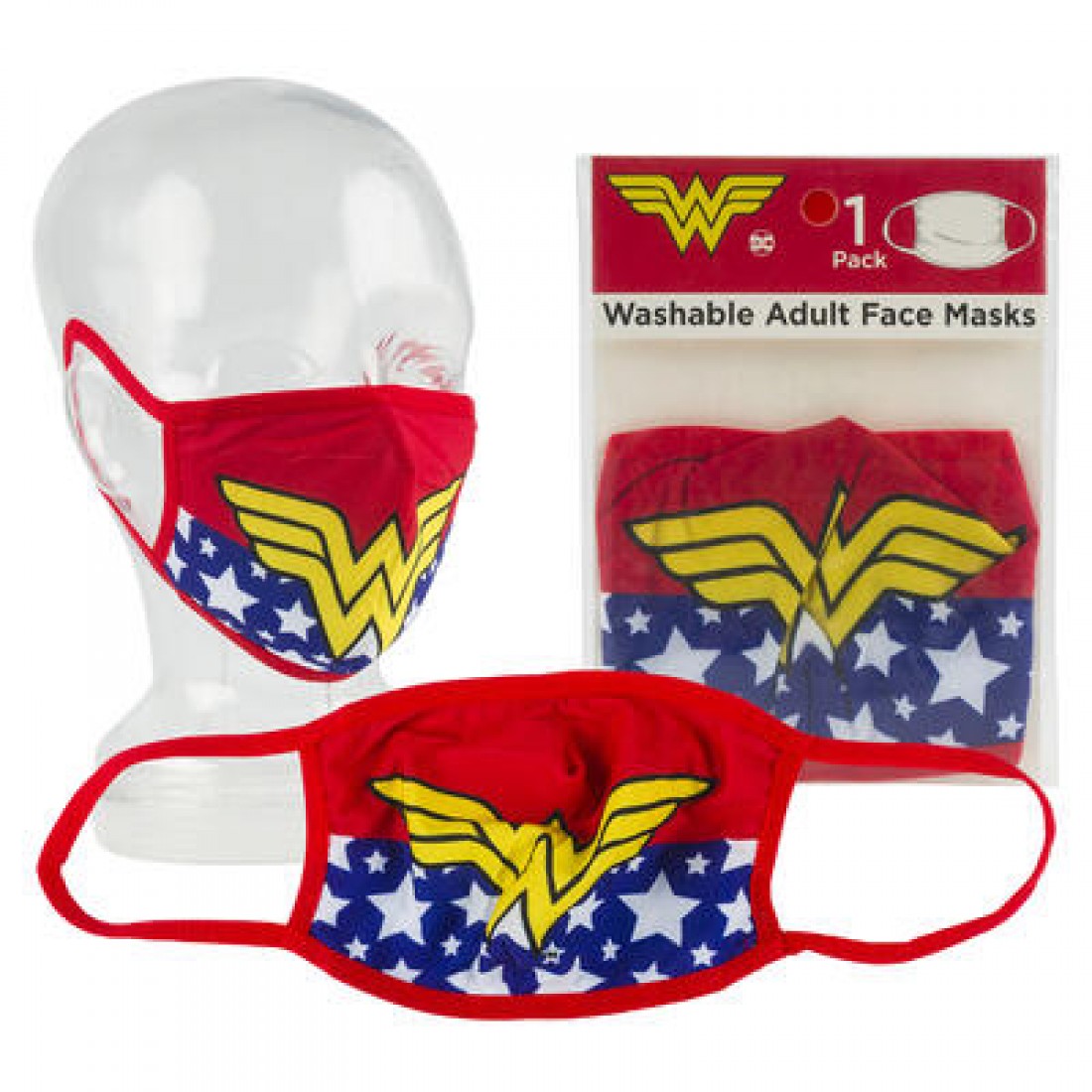 Wonder Woman Adult Logo Adjustable Face Cover Mask | Superman Stuff